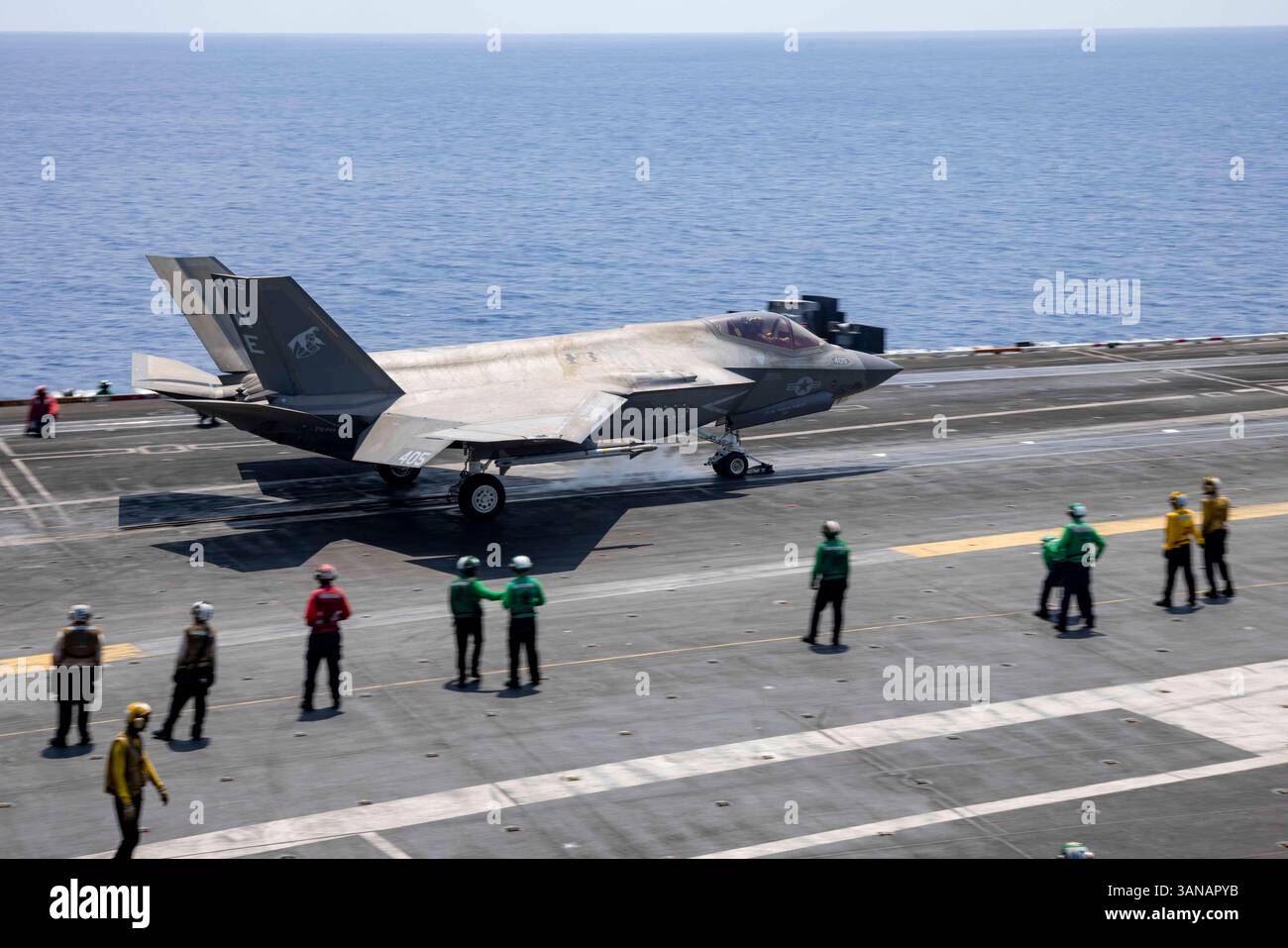 This photograph released by the U.S. Navy shows an F-35C Lightning II ...