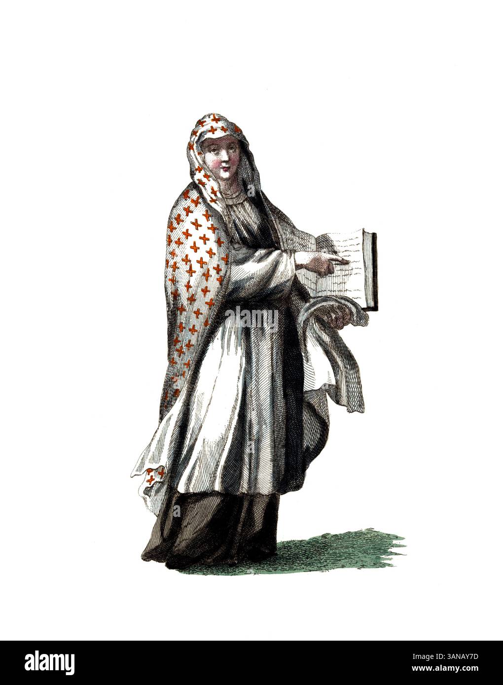 Historical clothing, fashion history, A nun of the Order of Saint ...