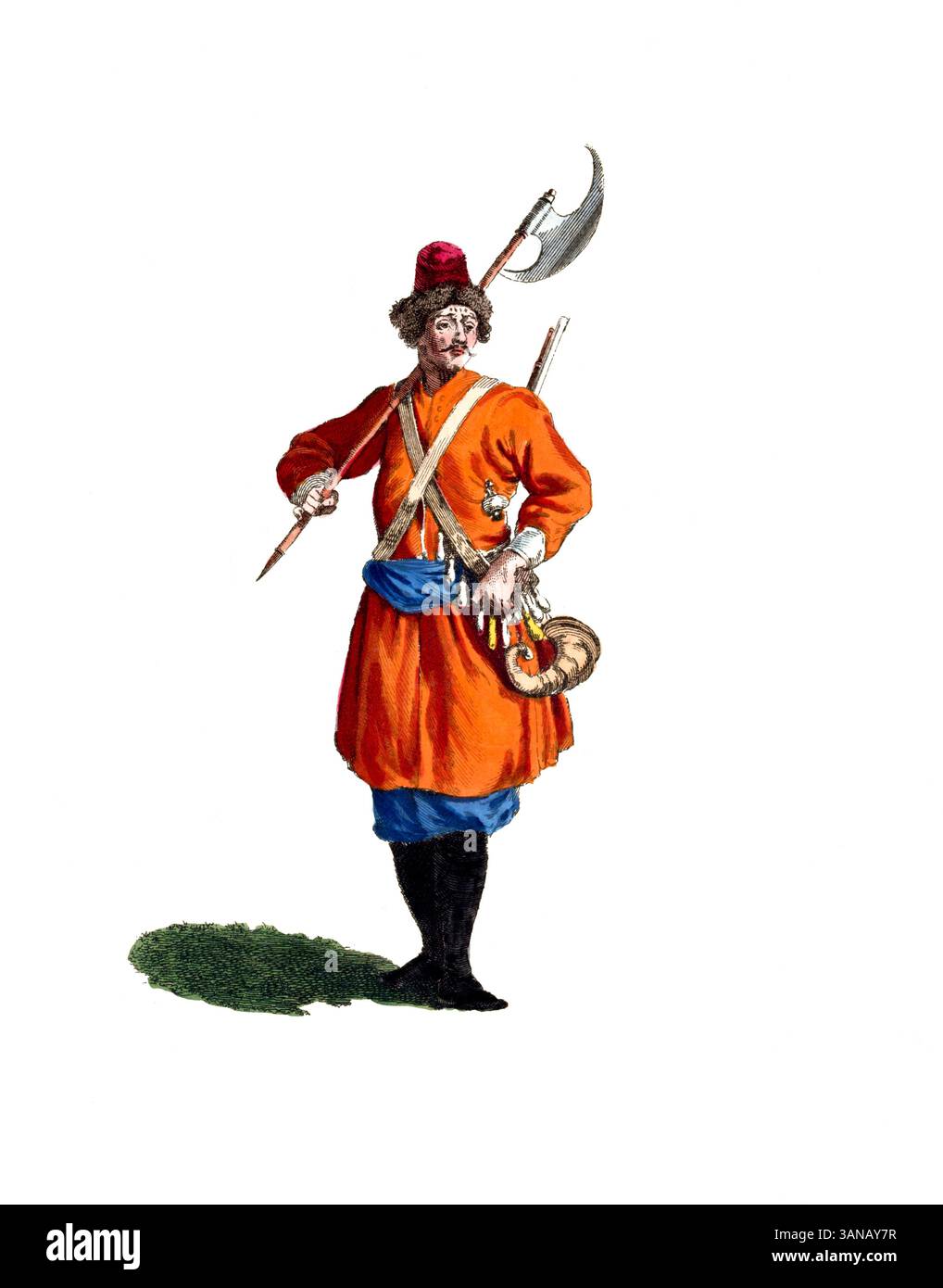 Historical clothing, fashion history, a soldier of the Strelitz Guard ...