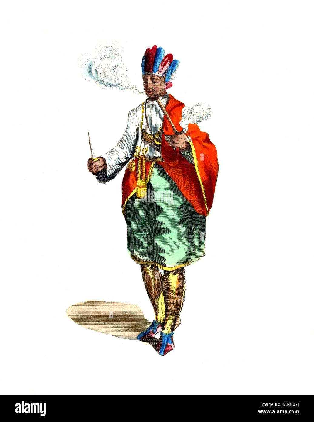 Historical clothing, fashion history, clothing of a Delaware Indian ...