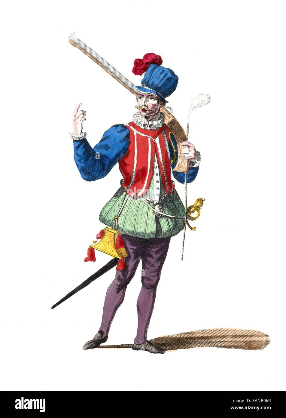 Historical clothing, fashion history, garb of a Dutch soldier in 1588 ...