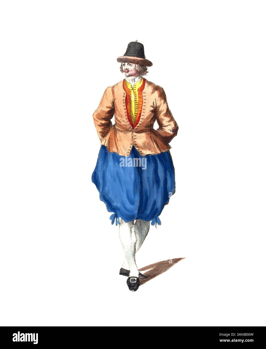 Historical clothing, fashion history, garb of a Dutch captain in 1770 ...