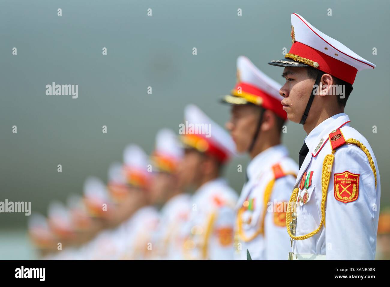 Honor guards wait for Chinese President Xi Jinping's departure at Noi ...