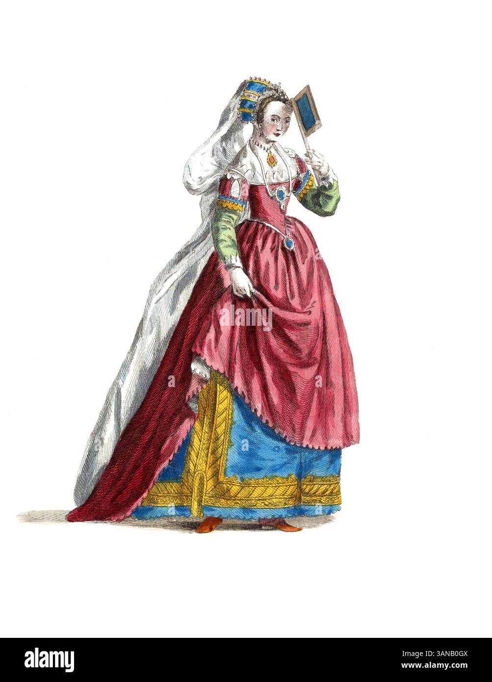 Historical clothing, fashion history, fashion of a lady from Padua ...