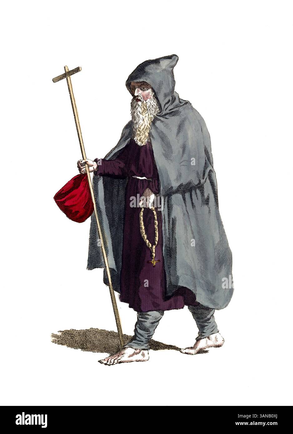 Historical clothing, fashion history, robe of a mendicant monk in 1588 ...