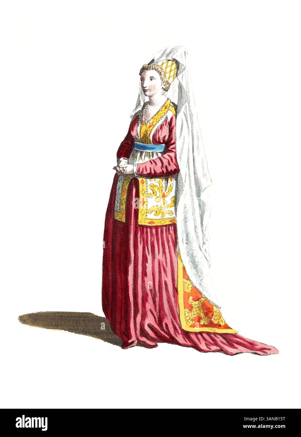 Historical clothing, fashion history, clothing of a noble lady from ...