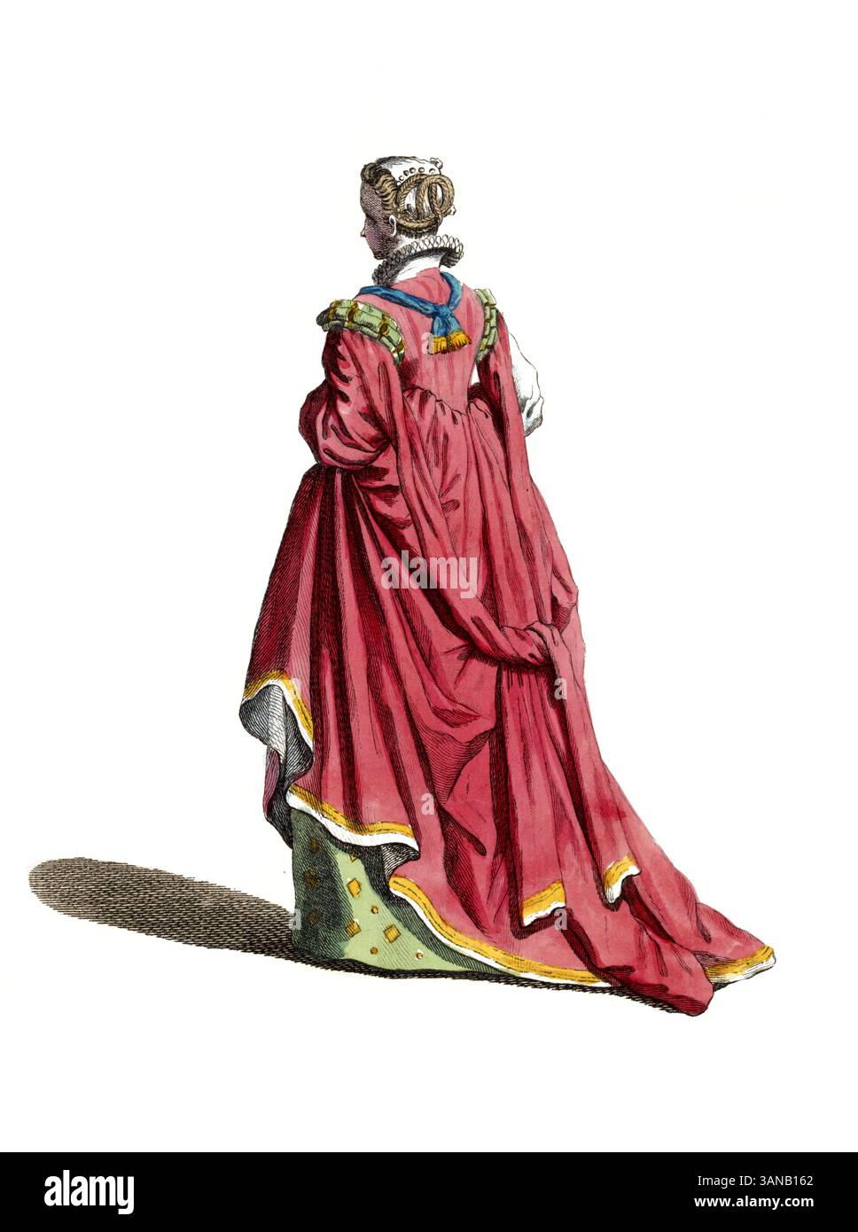 Historical clothing, fashion history, clothing of a noble lady from ...