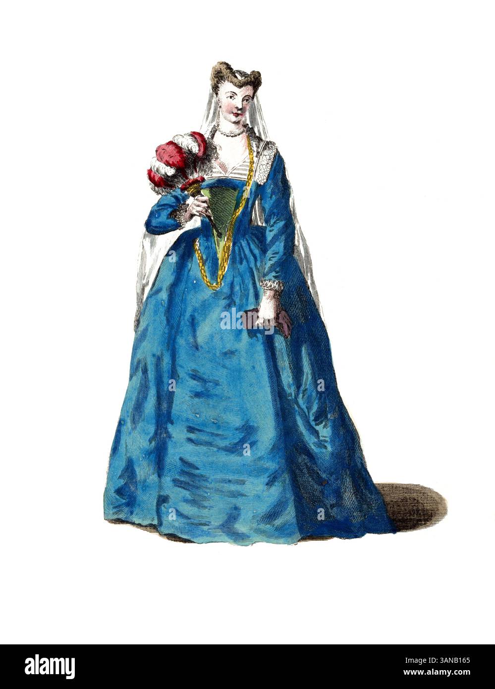 Historical clothing, fashion history, clothing of a noble lady from ...