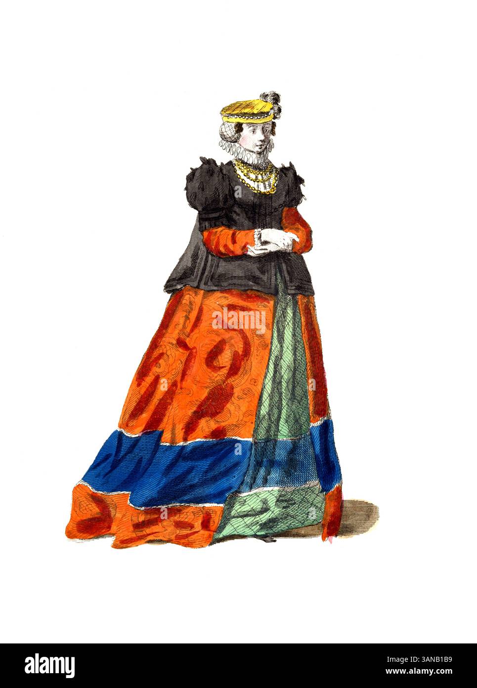 Historical clothing, fashion history, clothing of a noble lady from ...