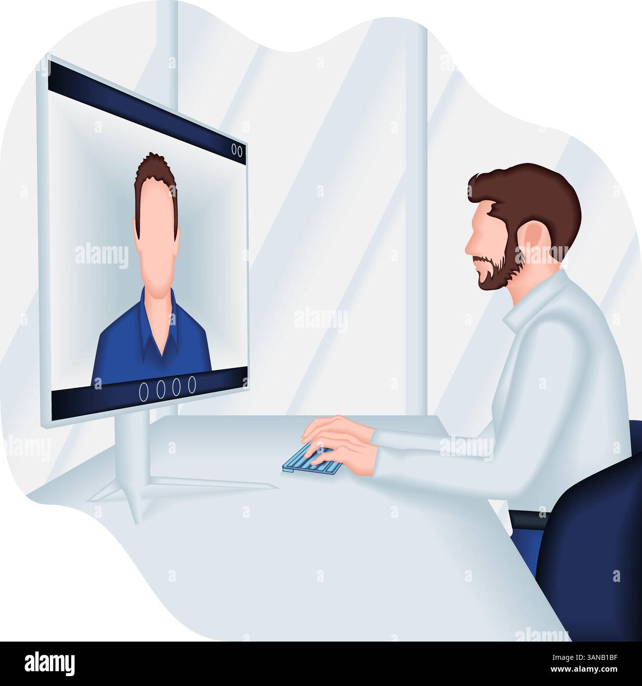 Businessman on a video call with stakeholder Business talk, growth ...