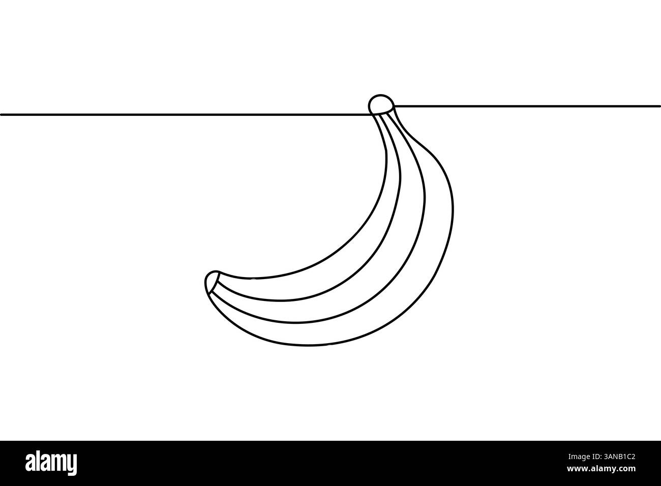 Banana continuous single line art and isolated outline vector ...