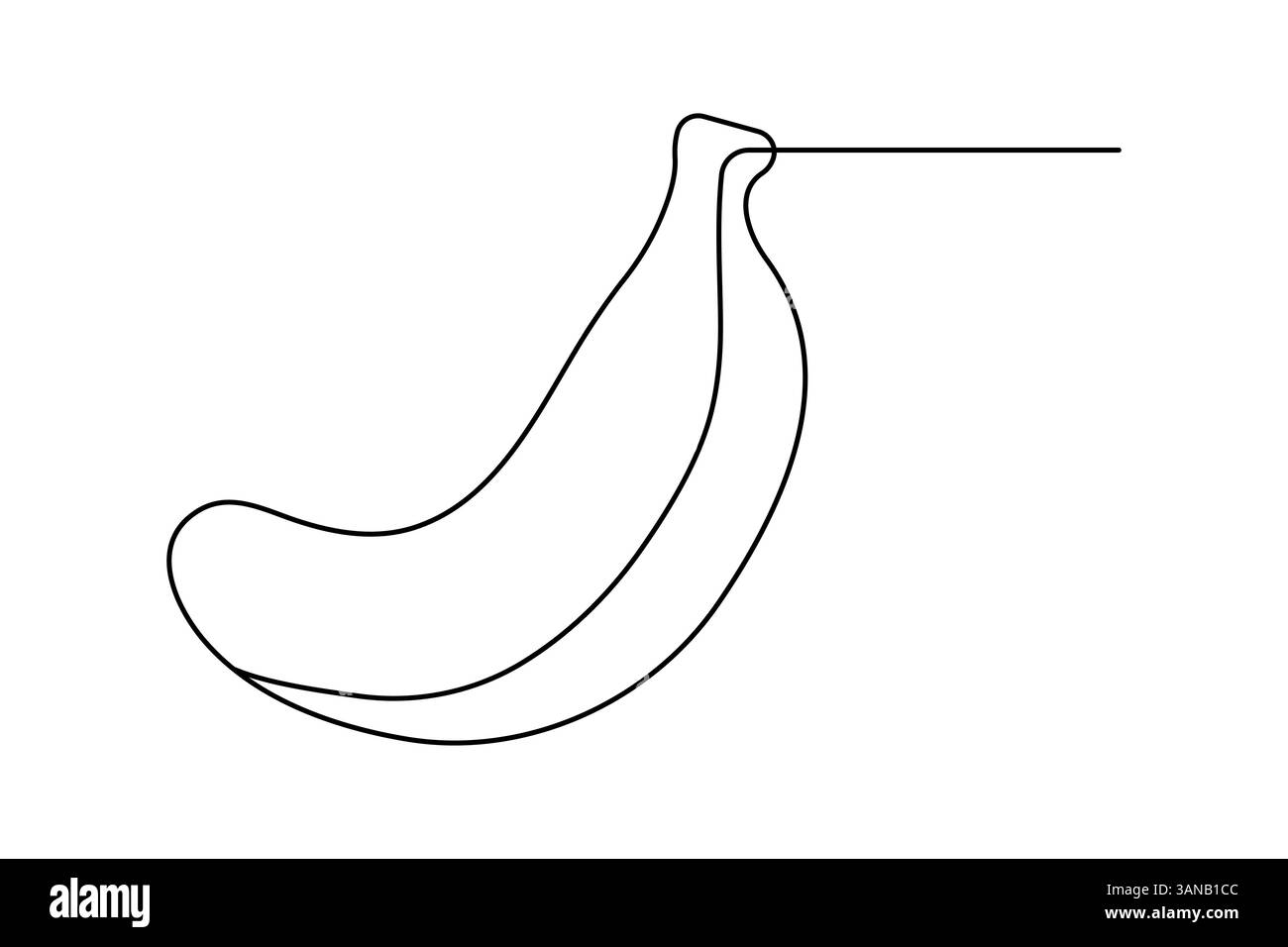 Banana continuous single line art and isolated outline vector ...