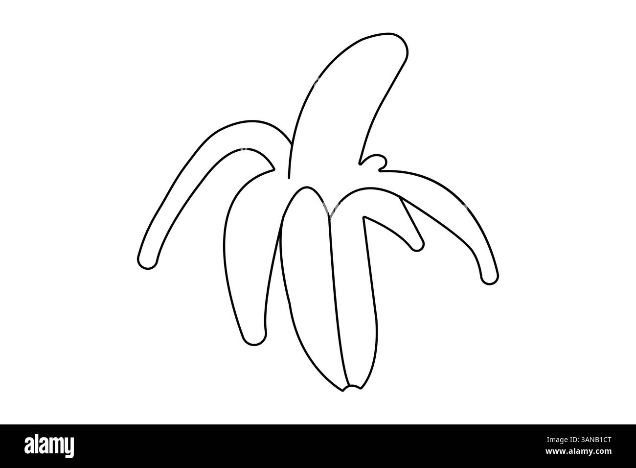 Banana continuous single line art and isolated outline vector ...
