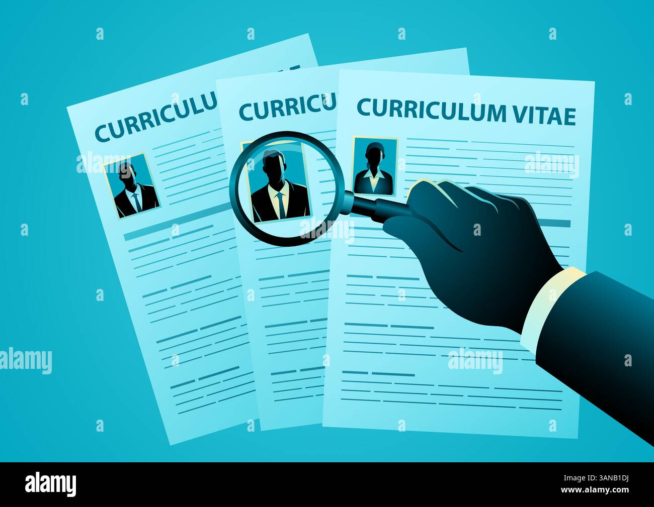 Applicant holding a cv Stock Vector Images - Alamy