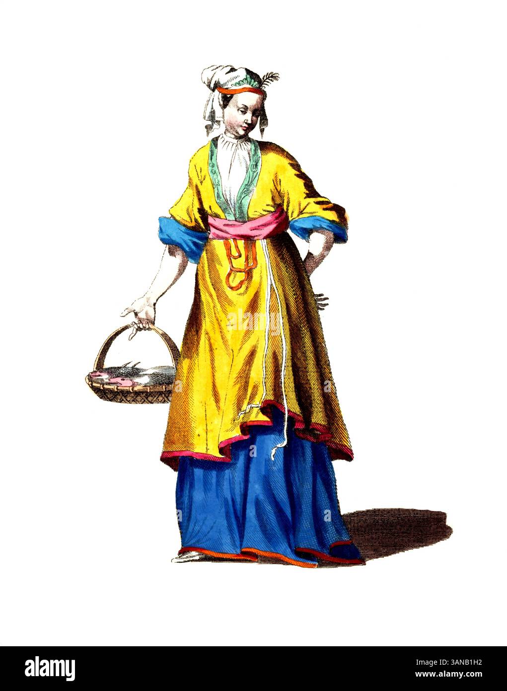 Historical clothing, fashion history, clothing of a maid in China, 18th ...