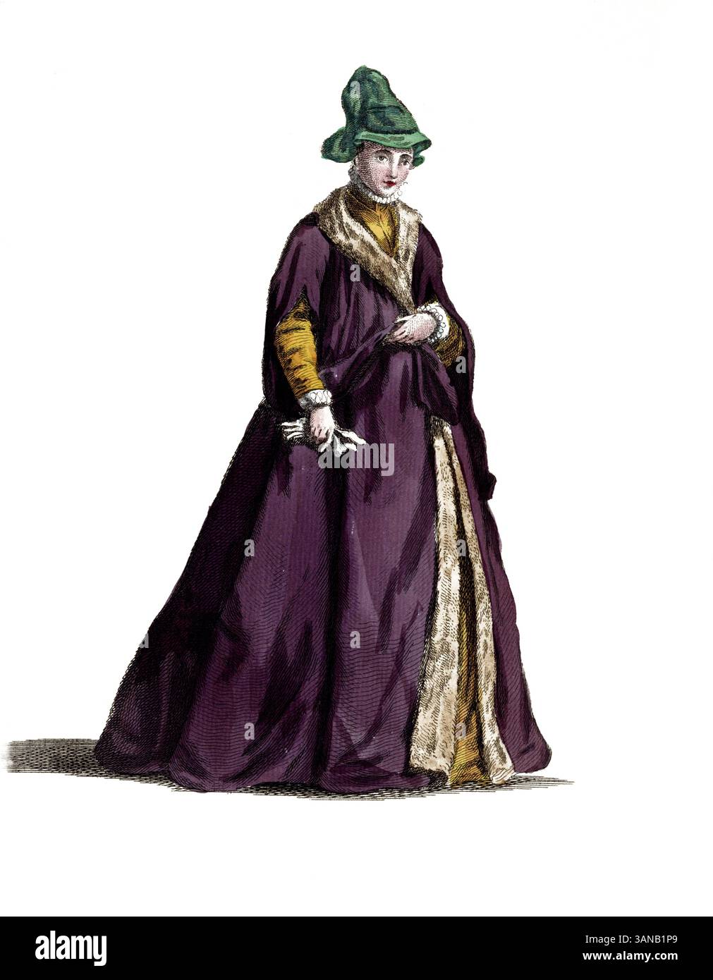 Historical clothing, fashion history, clothing of a noble lady from ...