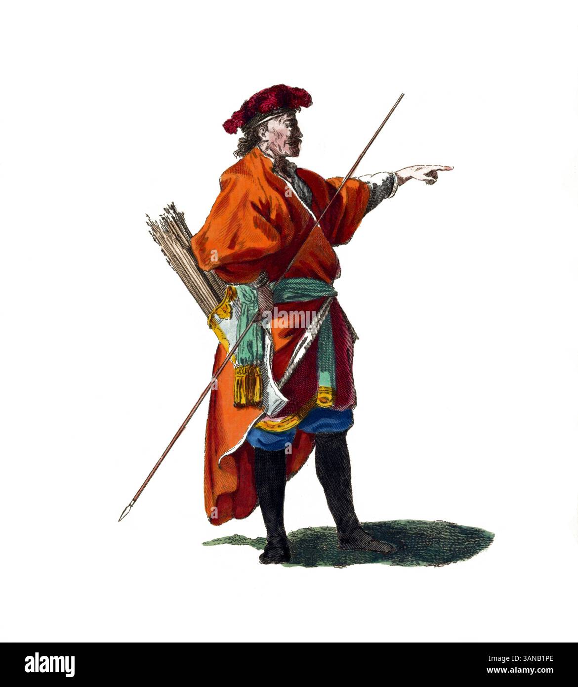 Historical clothing, fashion history, clothing of a Tartar officer in ...