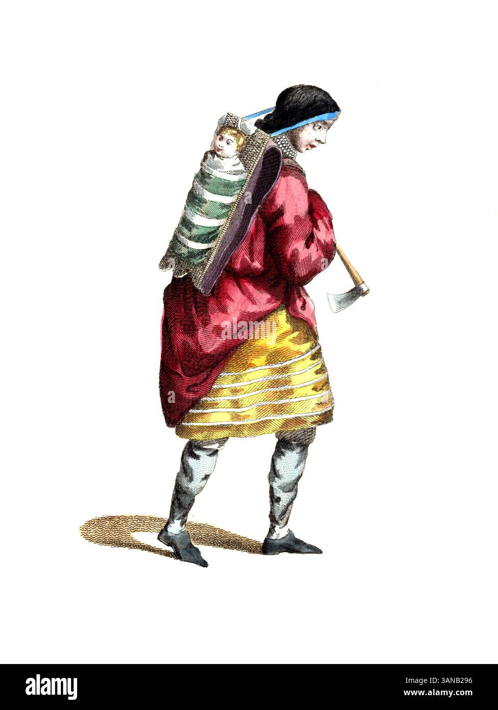 Historical clothing, fashion history, costume of the Wiendot Indian ...