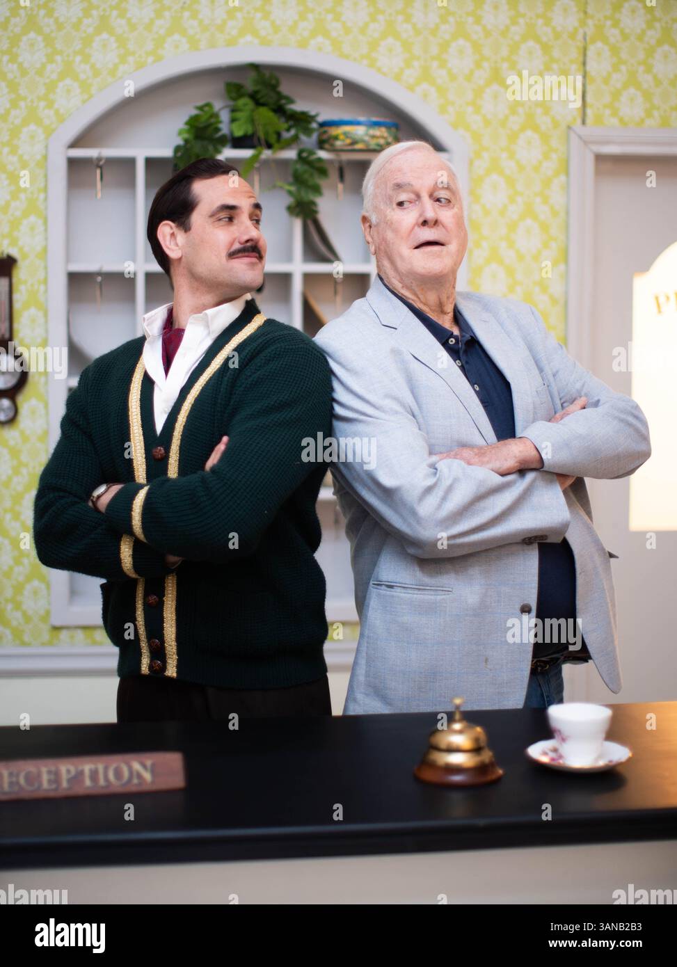 John Cleese with Danny Bayne, who plays Basil Fawlty in 'Fawlty Towers ...
