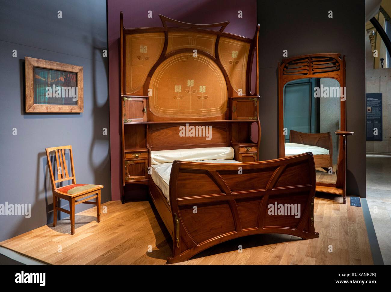 France, Paris, Musee d’Orsay art gallery, 1899 Art Nouveau bedroom ...