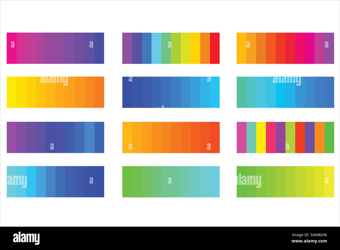 Bright Color Palettes 12x10, Packs, Discover 15 Sets of Vibrant Vector ...