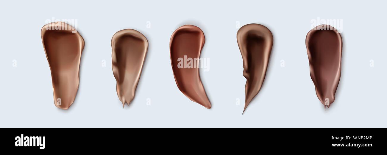 Dark skin foundation swatches from lightest to deepest shades - smooth ...