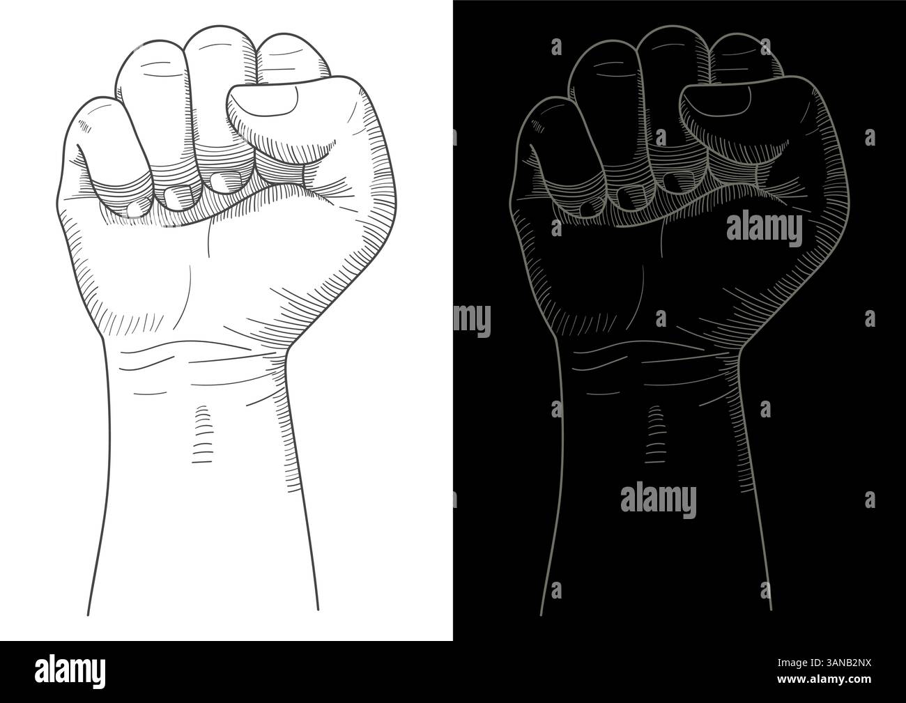 Fist raised in defiance Stock Vector Images - Alamy