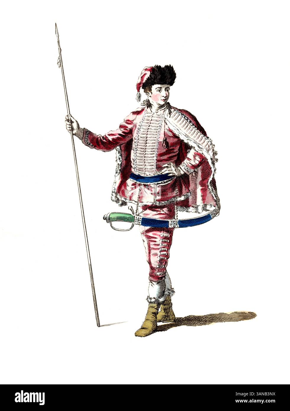 Historical clothing, fashion history, costume of Tancred in the tragedy ...