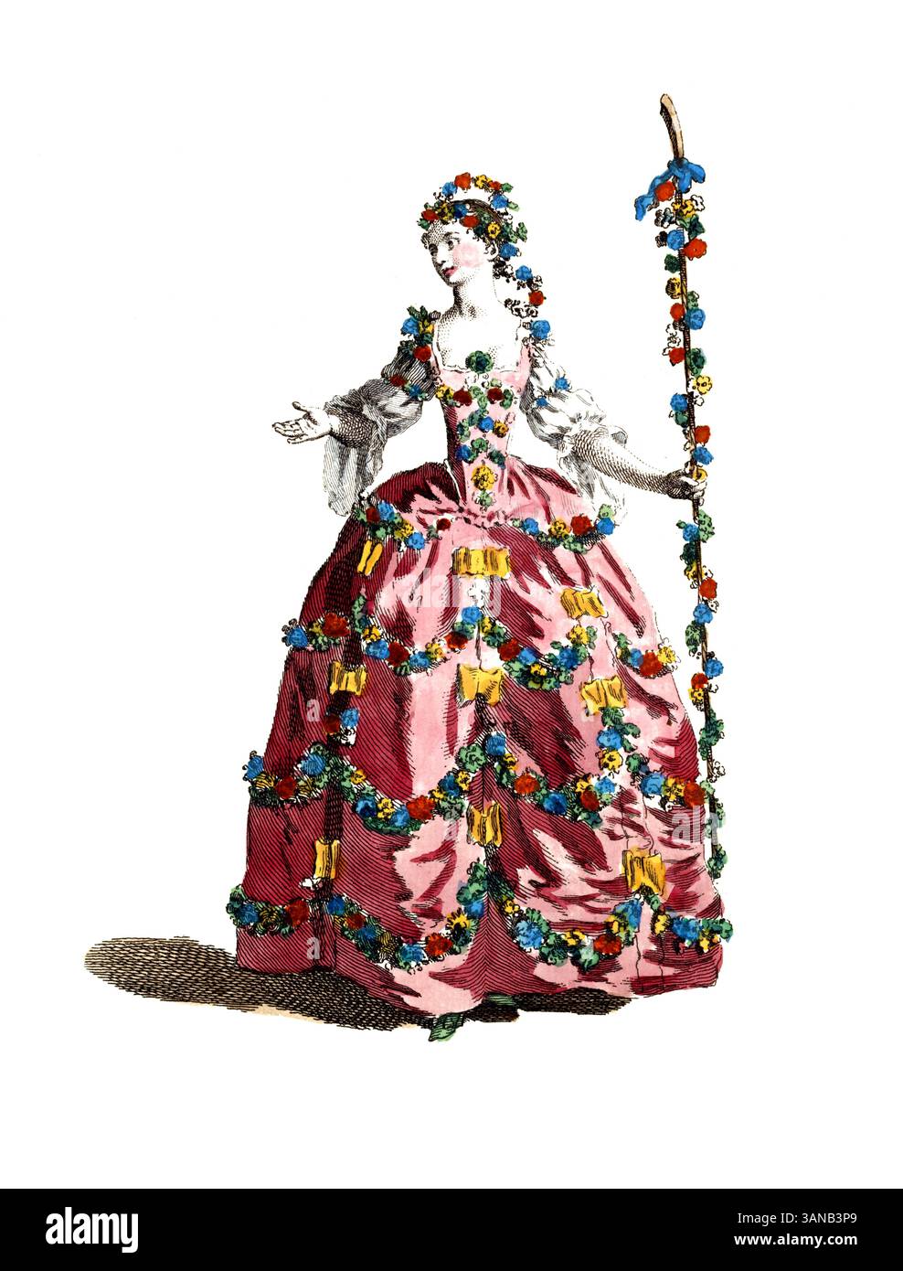 Historical clothing, fashion history, clothing of Perdita in the comedy ...