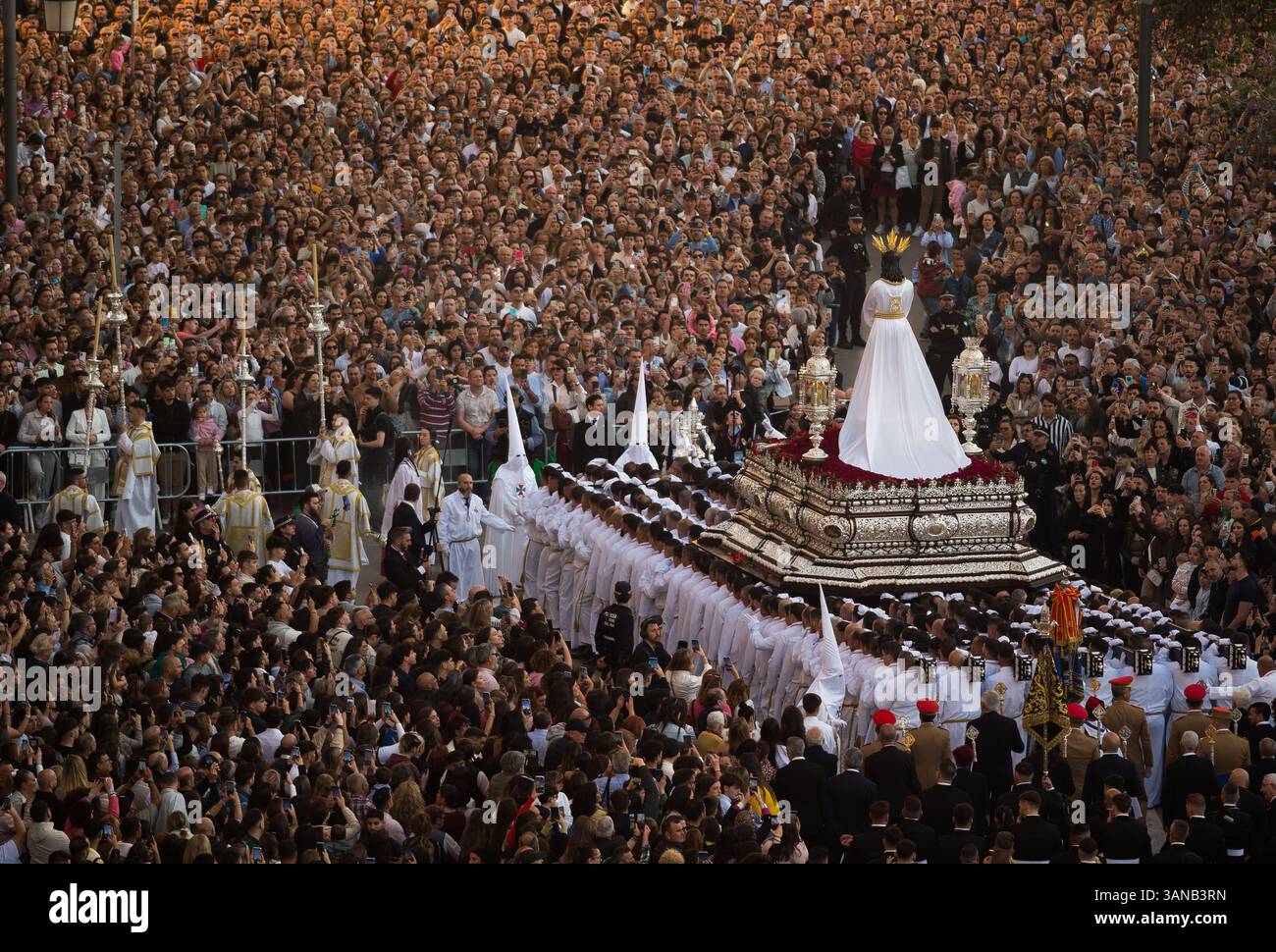 A statue of Christ from 'Cautivo' brotherhood is seen carried by ...