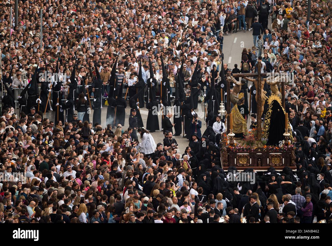 A statue of Christ from 'Dolores del Puente' brotherhood is seen ...