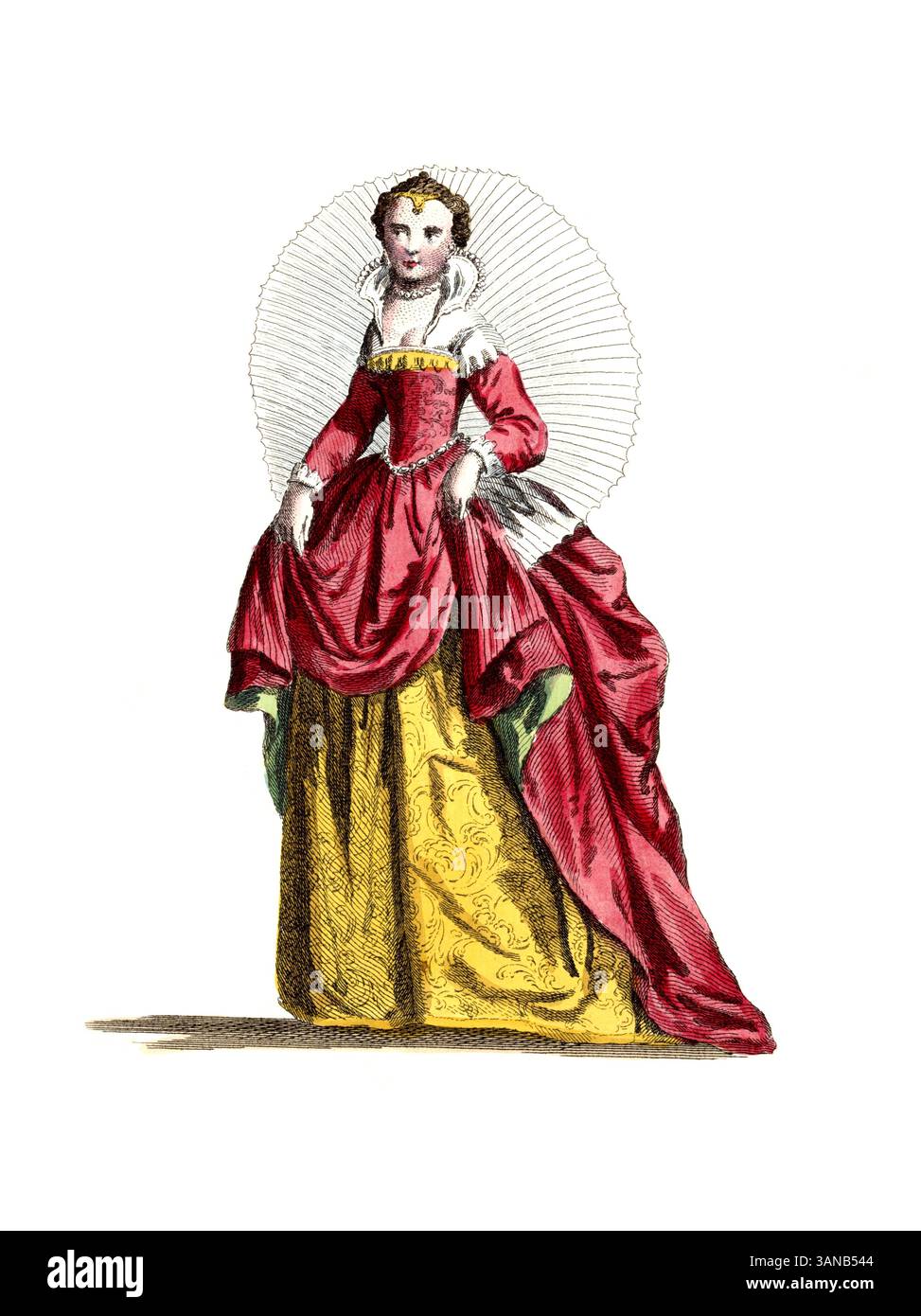 Historical clothing, fashion history, clothing of a noble lady from ...