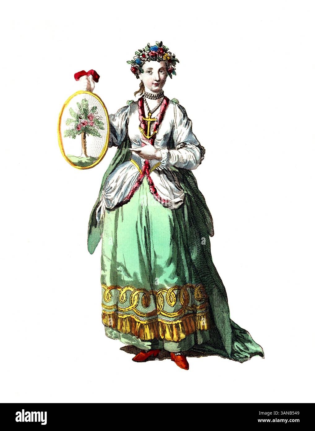 Historical clothing, fashion history, Hope, symbolic representation of ...