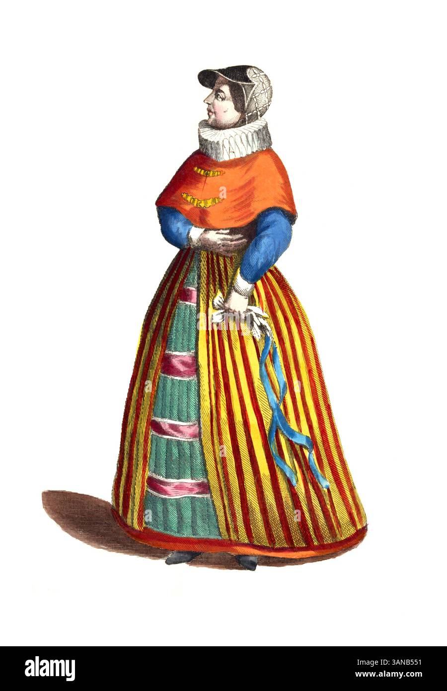 Historical clothing, fashion history, clothing of a merchant's wife ...