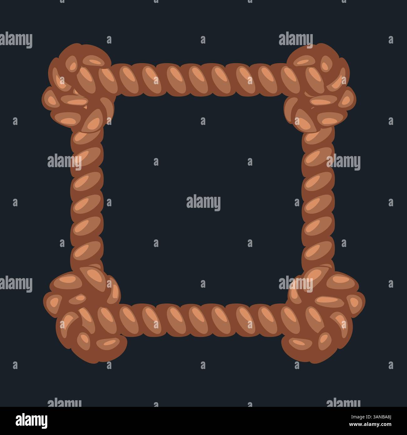 Cartoon rope square frame. Empty border for APP icon, Rope border Stock ...