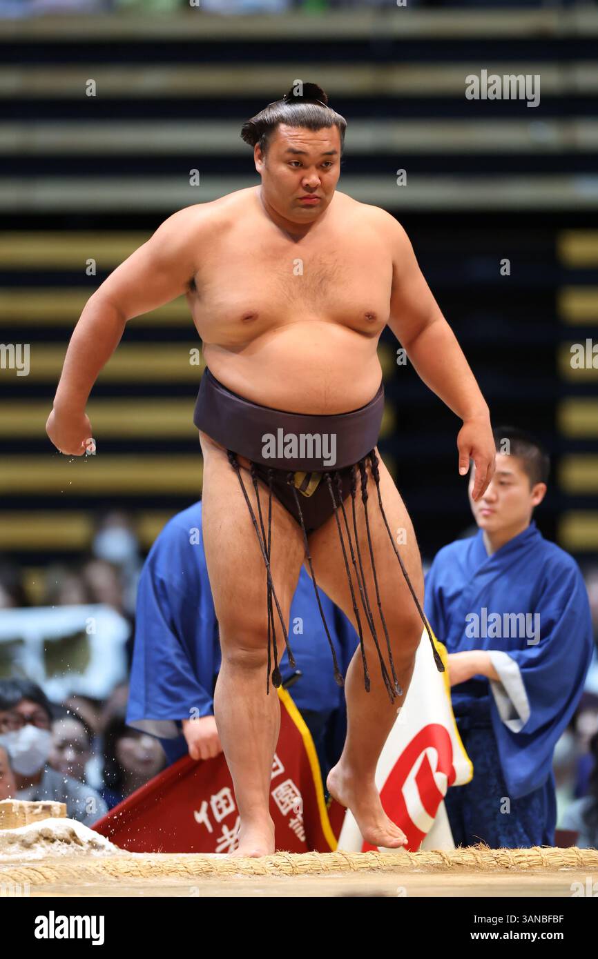 Tokyo, Japan. 15th Apr, 2025. Kirishima Sumo : Jonan Ota Sumo Tournament at Ota-City General ...