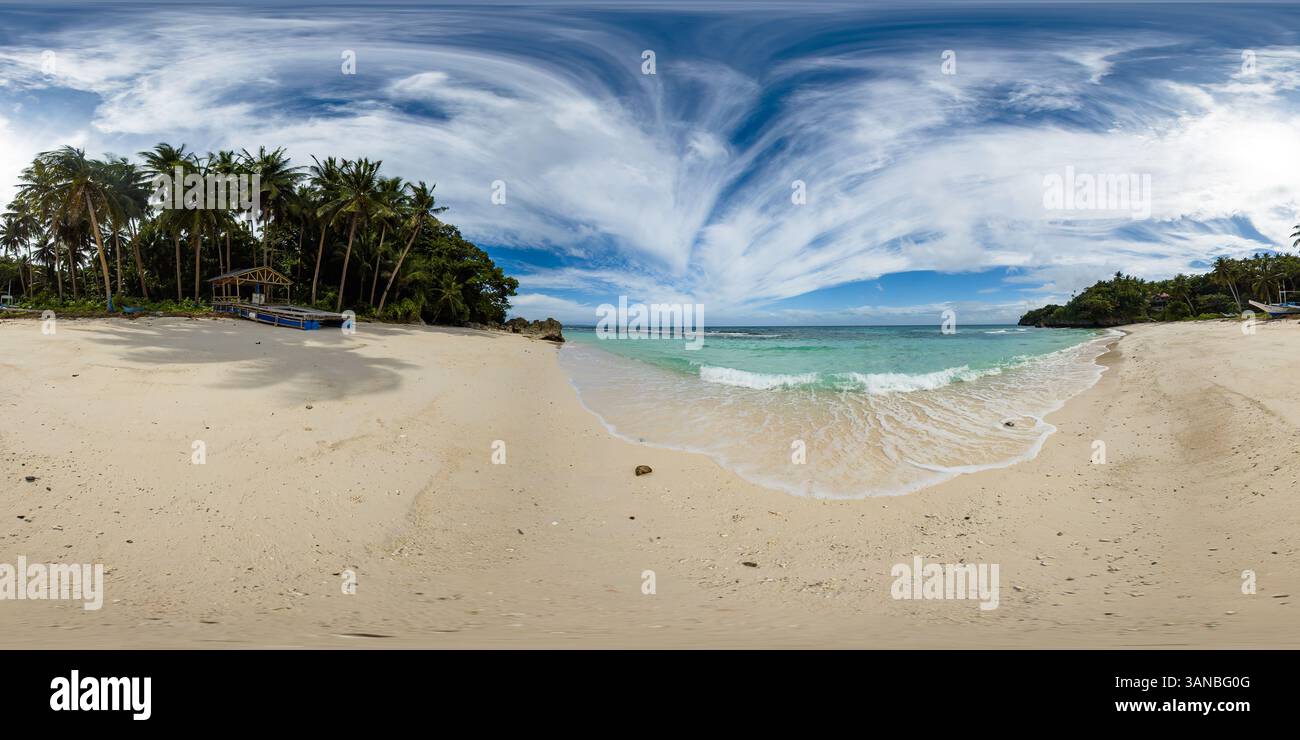 Carabao Island beach with transparent waves and corals. Romblon ...