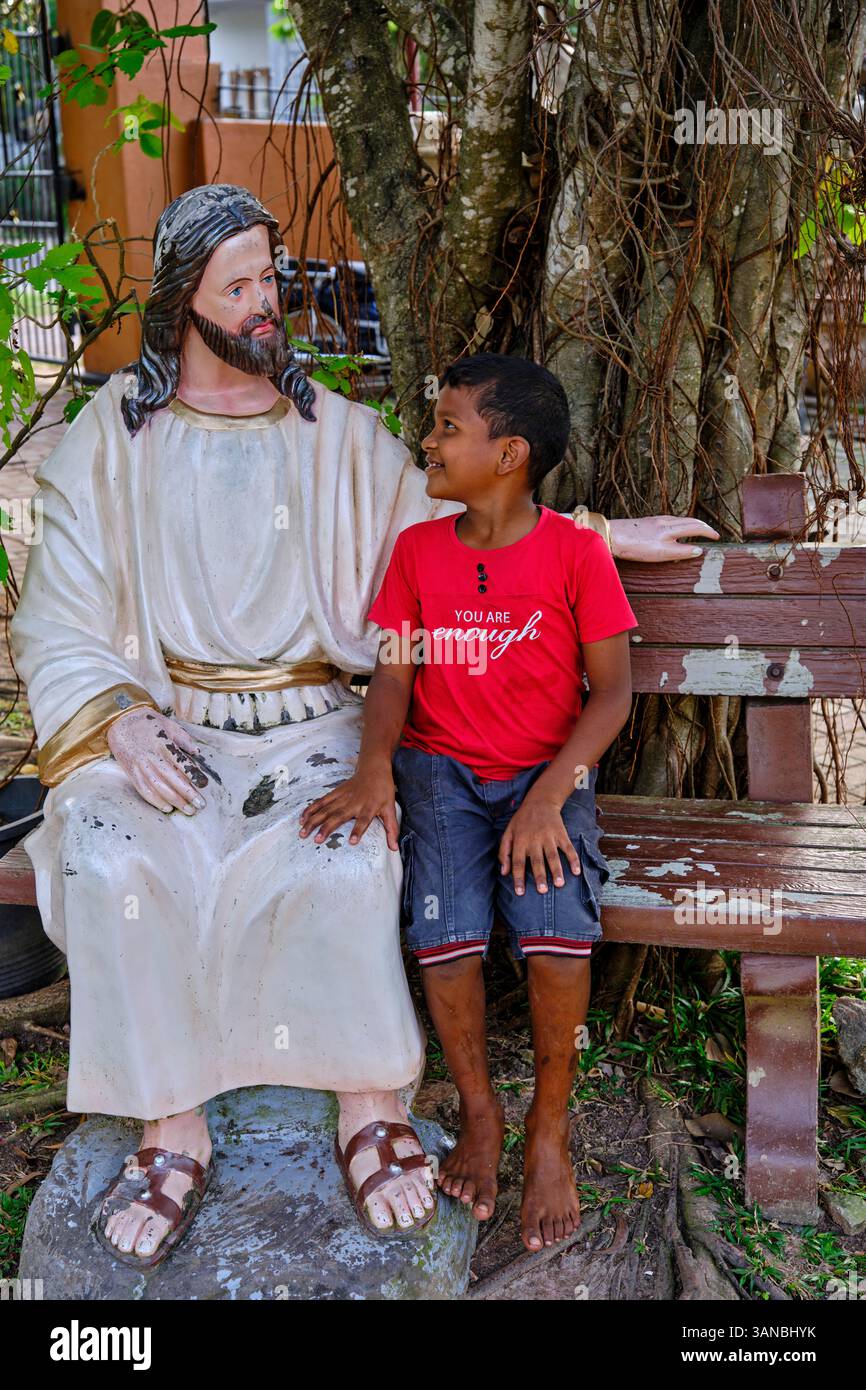 Sri Lanka, Western Province, Gampaha District, Negombo, Catholic child ...