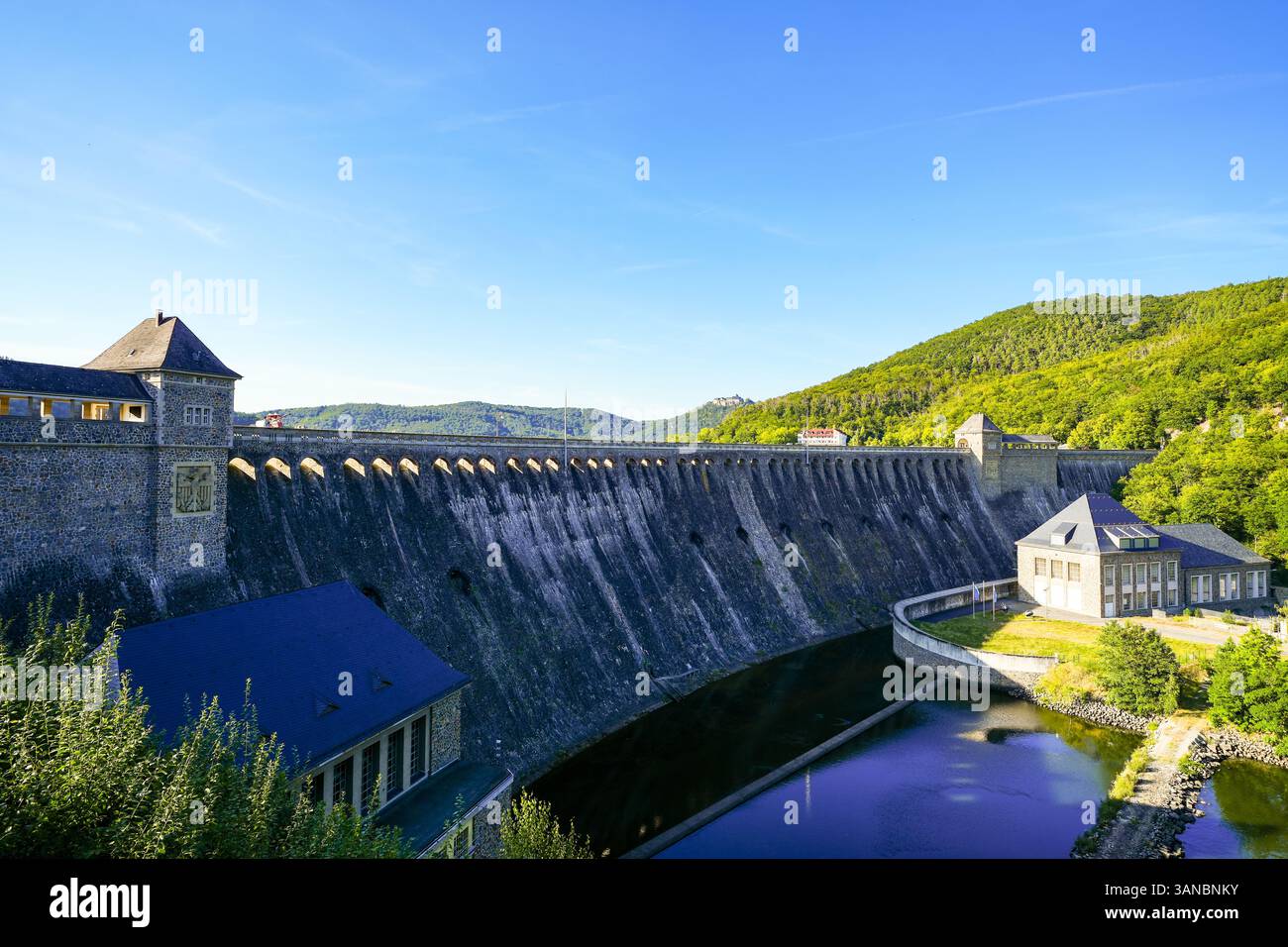 View of the Edersee and the surrounding nature at the lake. Eder Dam in ...