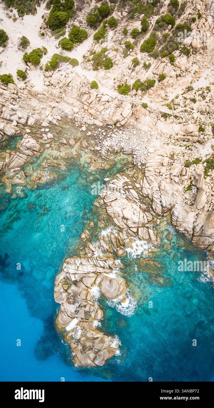 Aerial view of rocky coast in Sardinia, Italy Stock Photo - Alamy