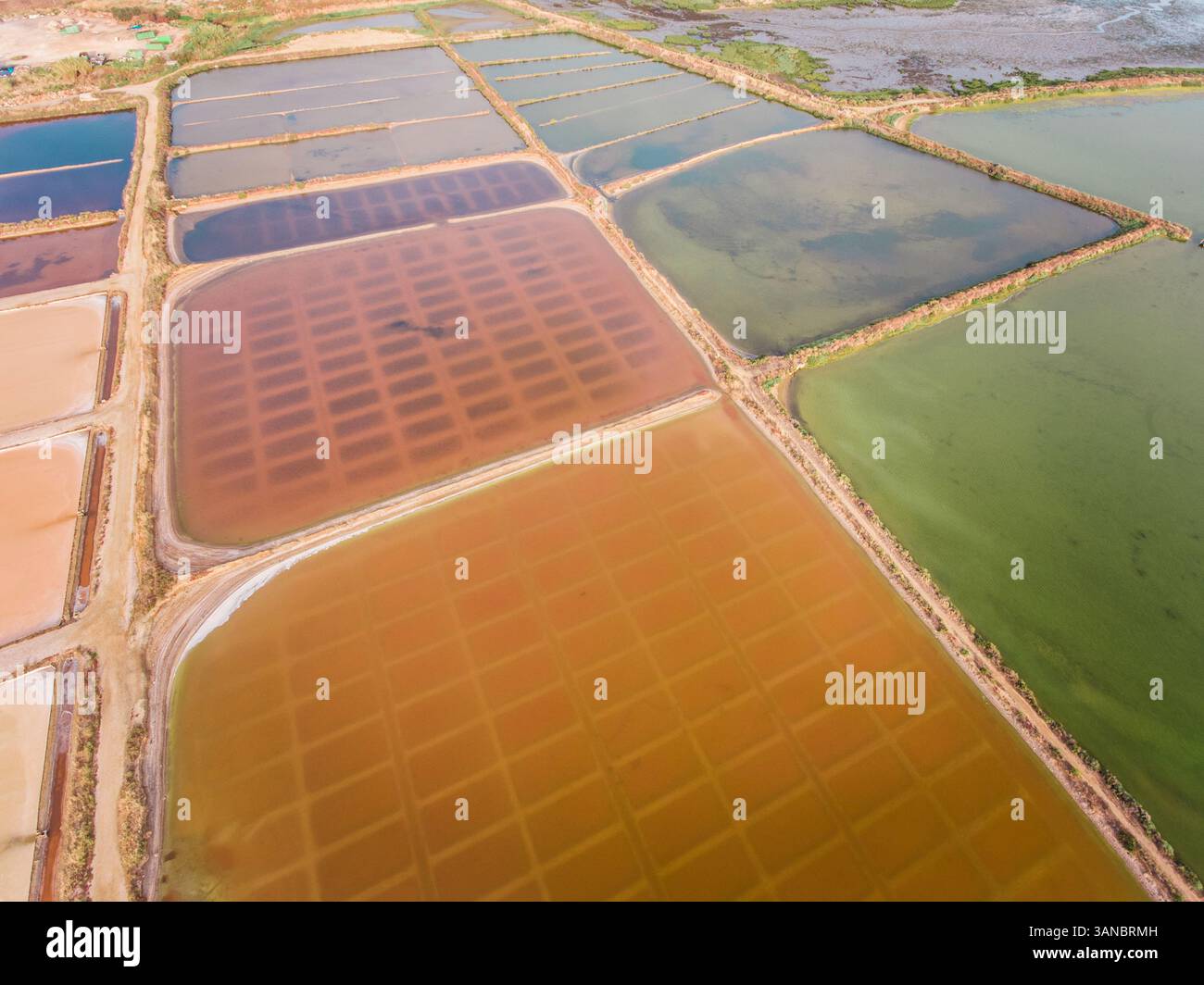 Aerial view of colorful salt marsh in Portugal Stock Photo - Alamy