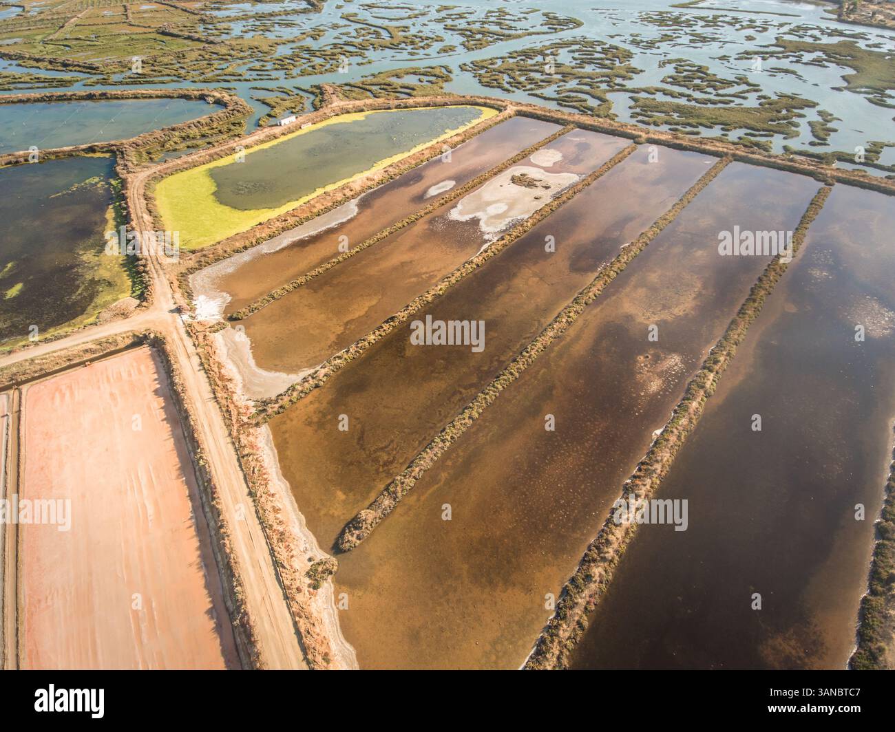 Aerial view of salt marsh in Portugal Stock Photo - Alamy