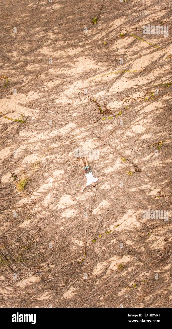 Aerial selfie of a man lying on the beach Stock Photo - Alamy