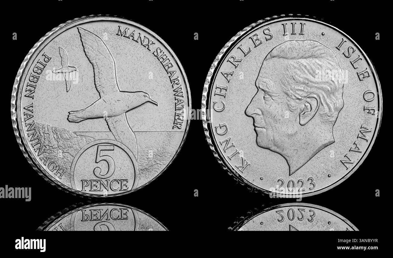One of the first Isle Of Man coins to bear a portrait of King Charles ...