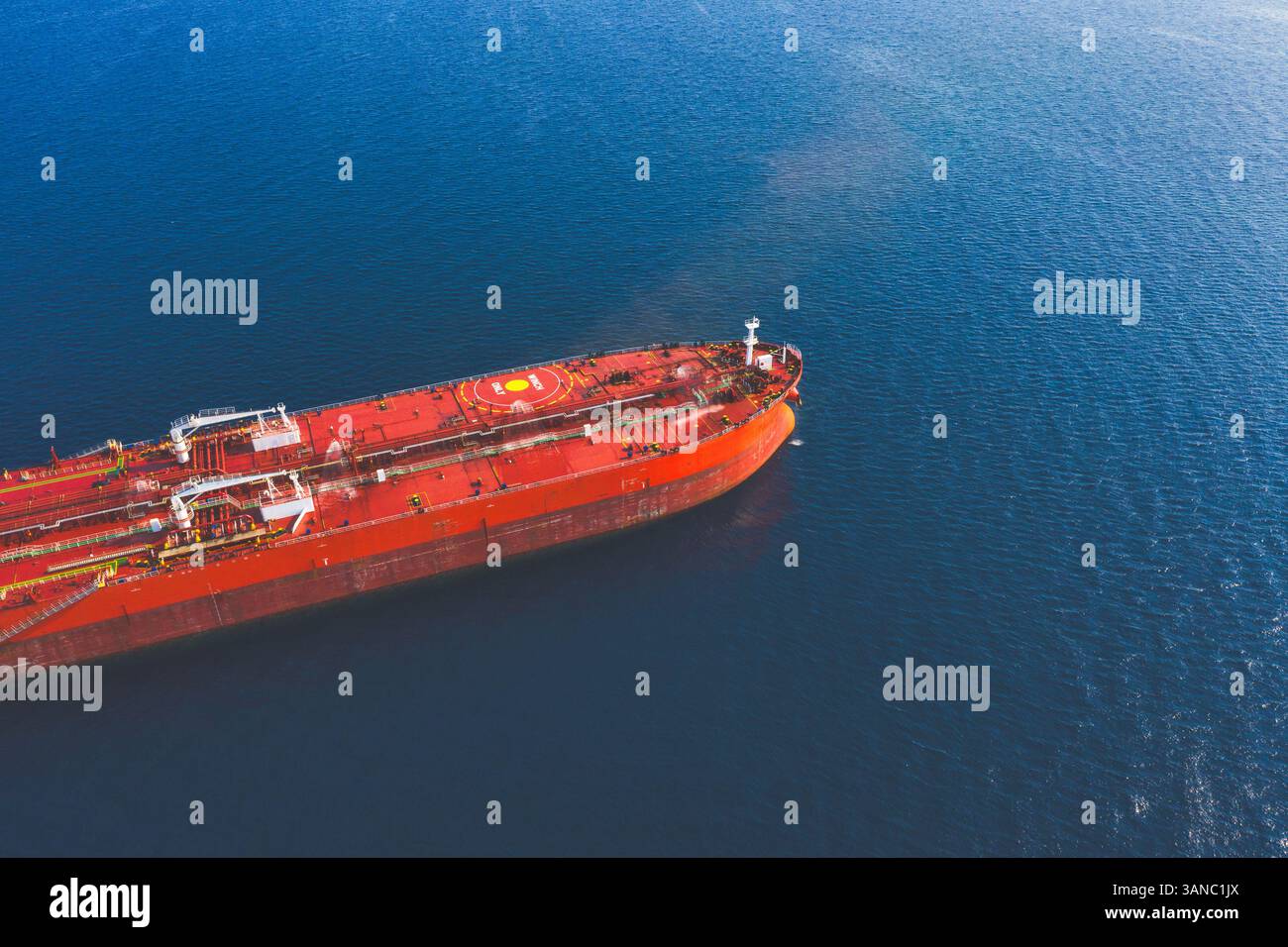 Aerial view of the big red ship, in the Saronic Gulf, Greece Stock ...
