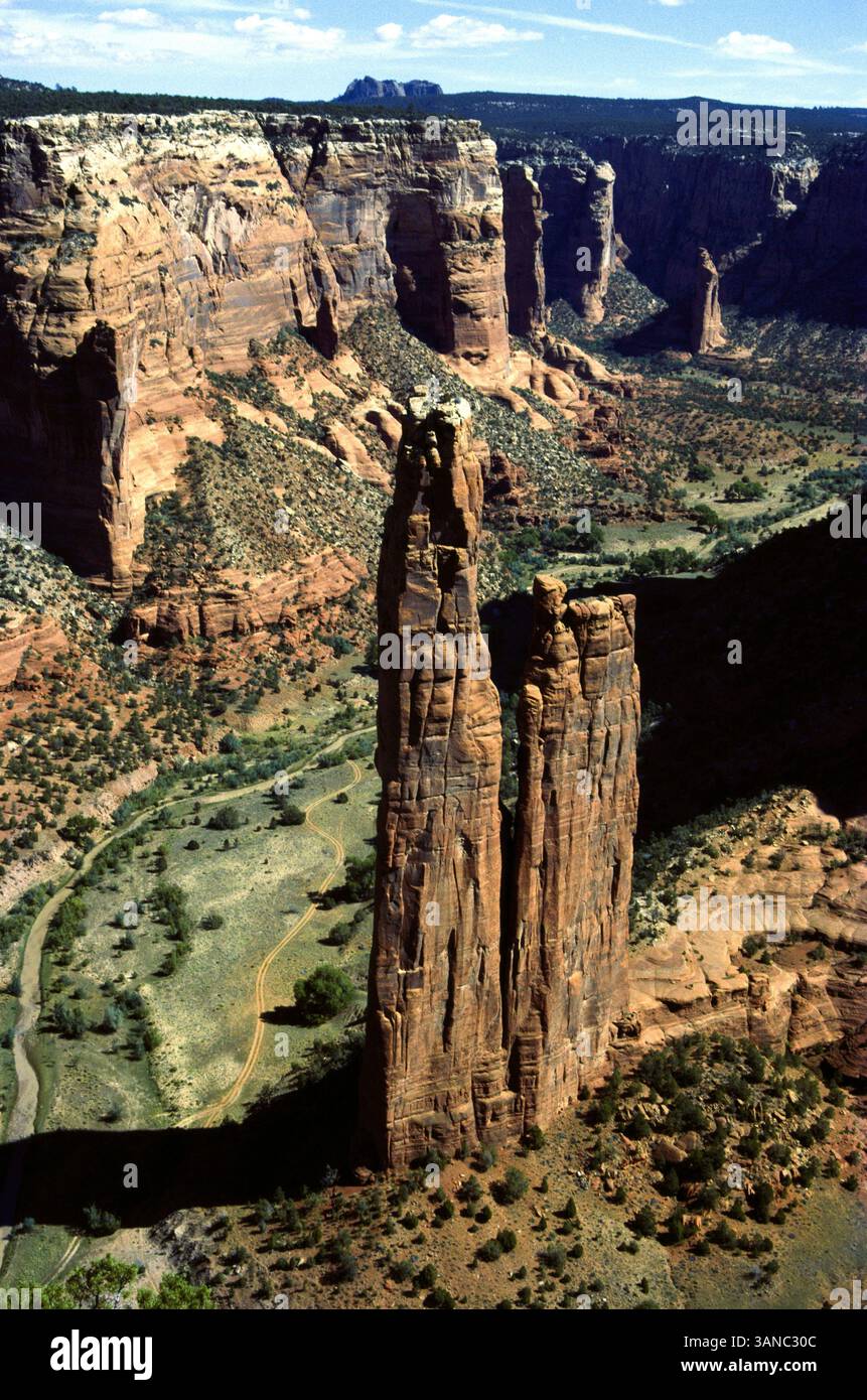 Aerial view of Canyon de Chelley, Arizona, USA United States of America ...