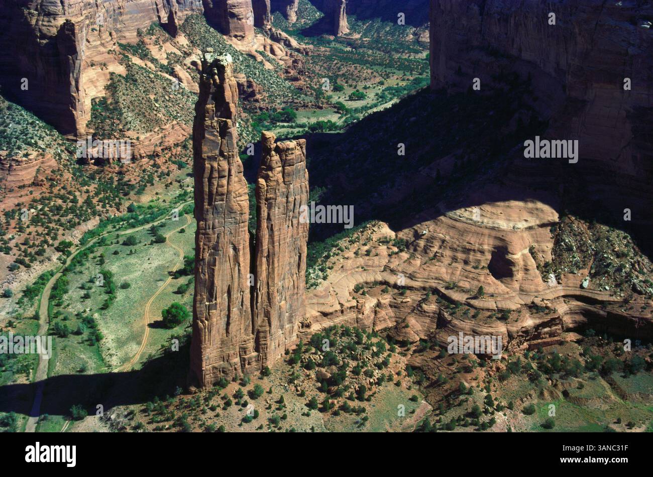 Aerial view of Canyon de Chelley, Arizona, USA United States of America ...