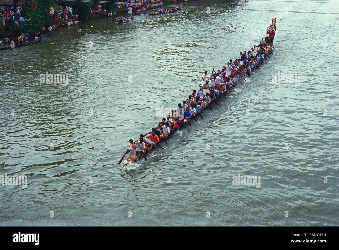 Aerial view of Boat Race Festivals, Snake Boat Race, Peyipad jalostavam ...