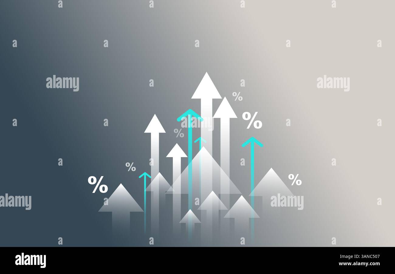 Business growth, Progress or success concept, Bar graph and percent ...
