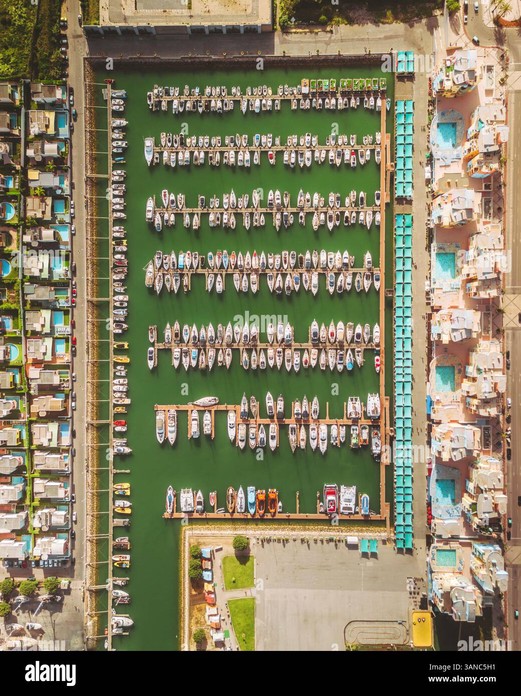 Aerial view of Albufeira Port with beautiful yachts and boats in the ...
